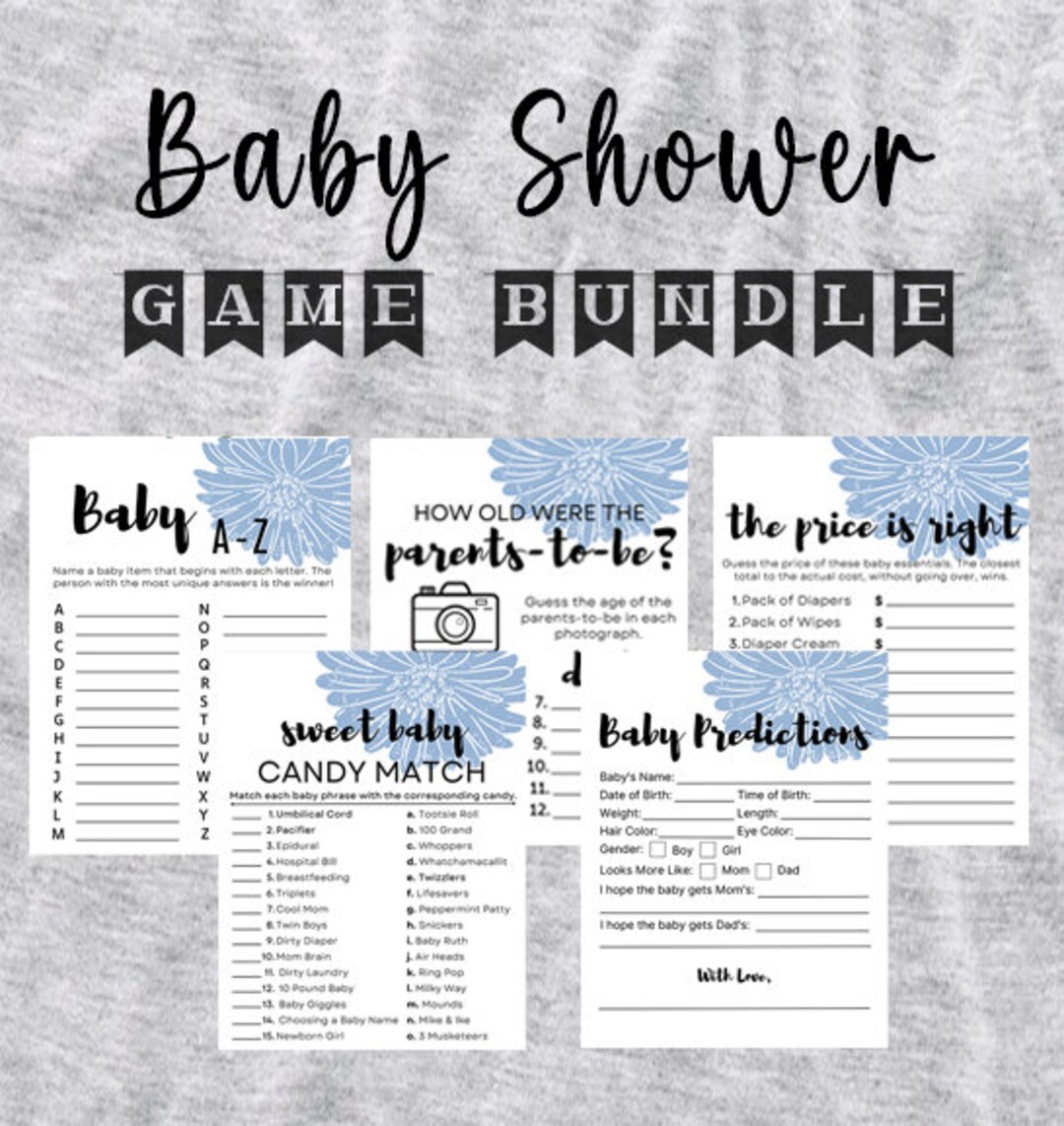 Baby Boy Shower Game Bundle, Digital Download, Printable Activities - Etsy