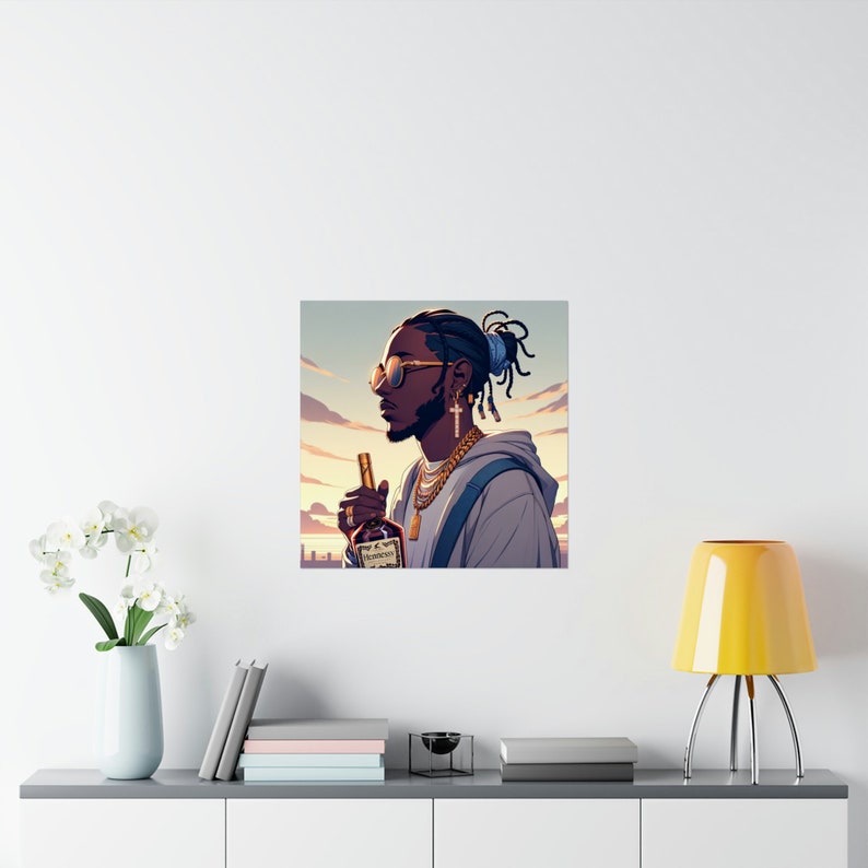 Kendrick Lamar in Anime Style Poster, Hip Hop Wall Art, Rappers in ...