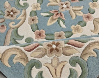 10x14 Abushan Floral Rug Hand Tufted Area Rug Handmade 100% Wool ...