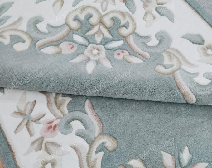 10x14 Abushan Floral Rug Hand Tufted Area Rug Handmade 100% Wool ...