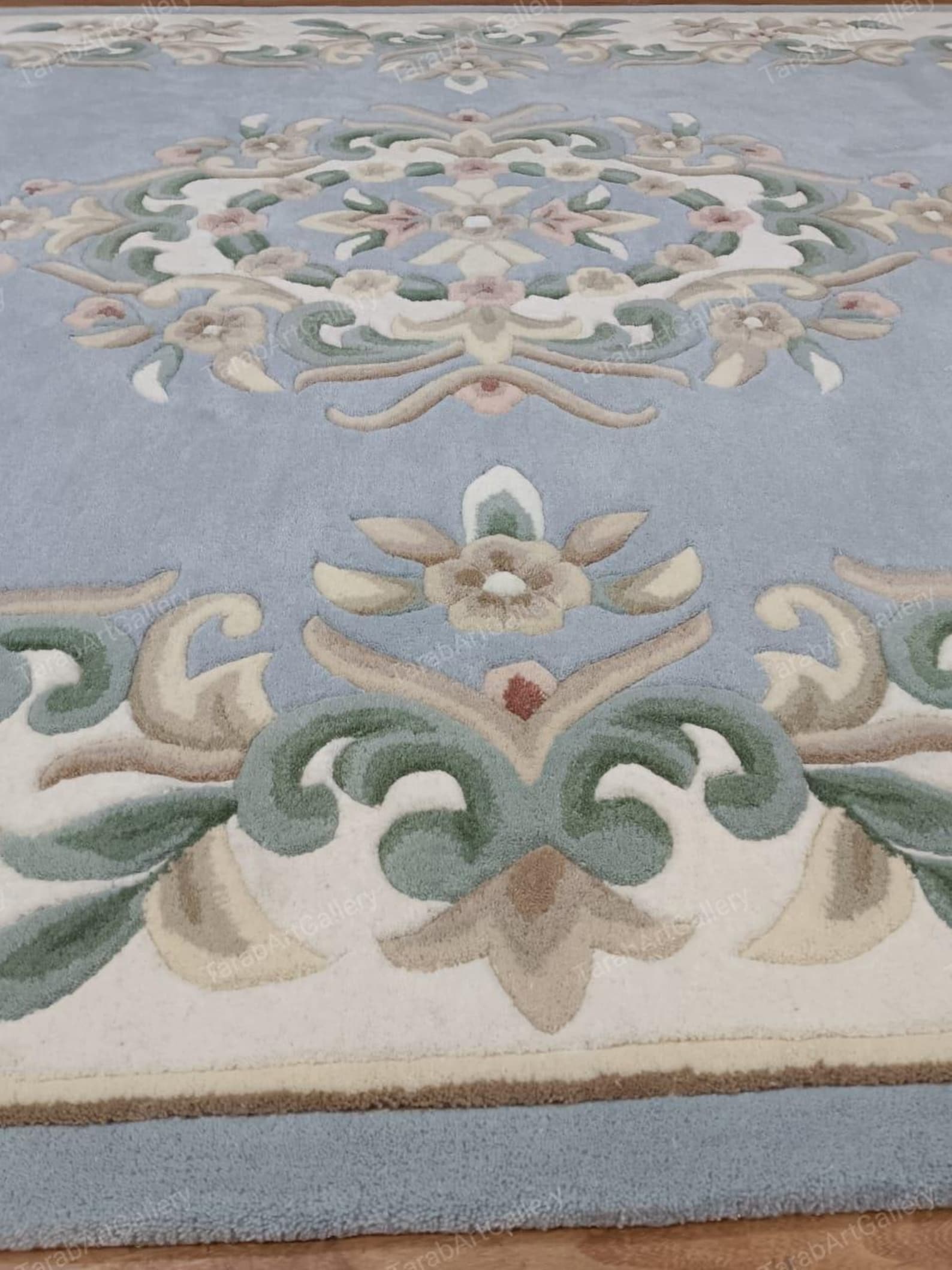 Hand-tufted Wool Abushan Rug: Floral Design, 10x14 - Etsy