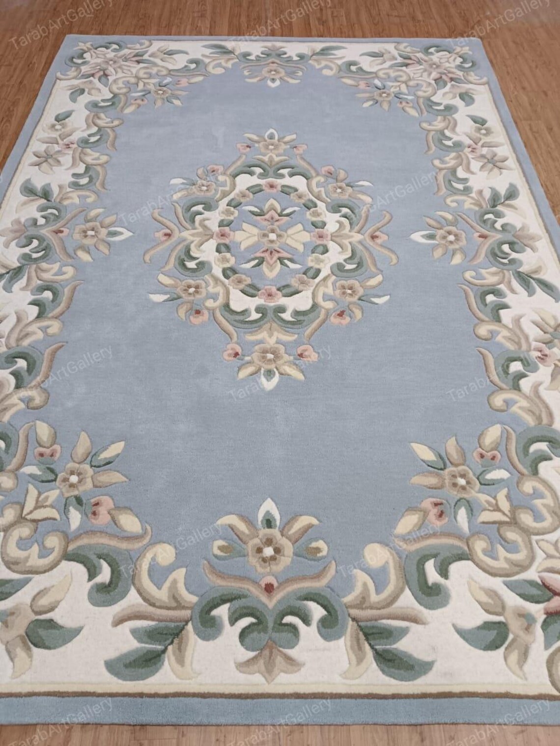 Hand-tufted Wool Abushan Rug: Floral Design, 10x14 - Etsy