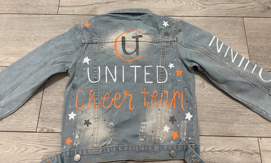 Personalized Kid Cheer Team Jean Jacket! - Etsy