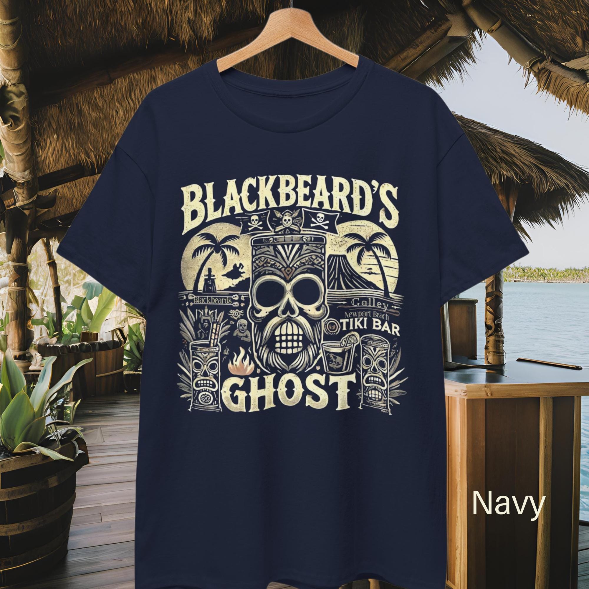 Blackbeard's Ghost Tiki Bar Shirt: Haunted Pirate Graphic Tee - Etsy
