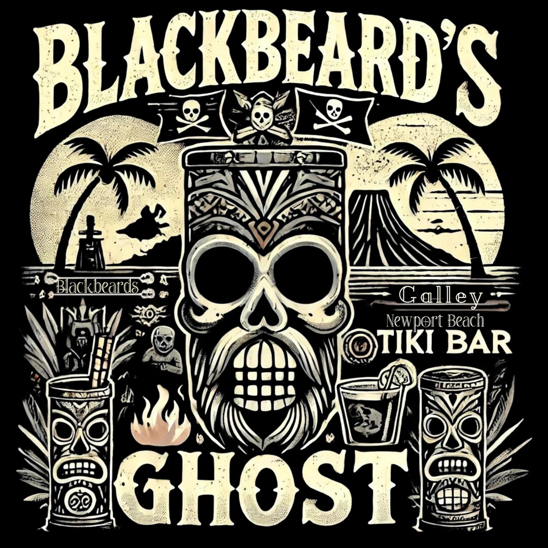 Blackbeard's Ghost Tiki Bar Shirt: Haunted Pirate Graphic Tee - Etsy