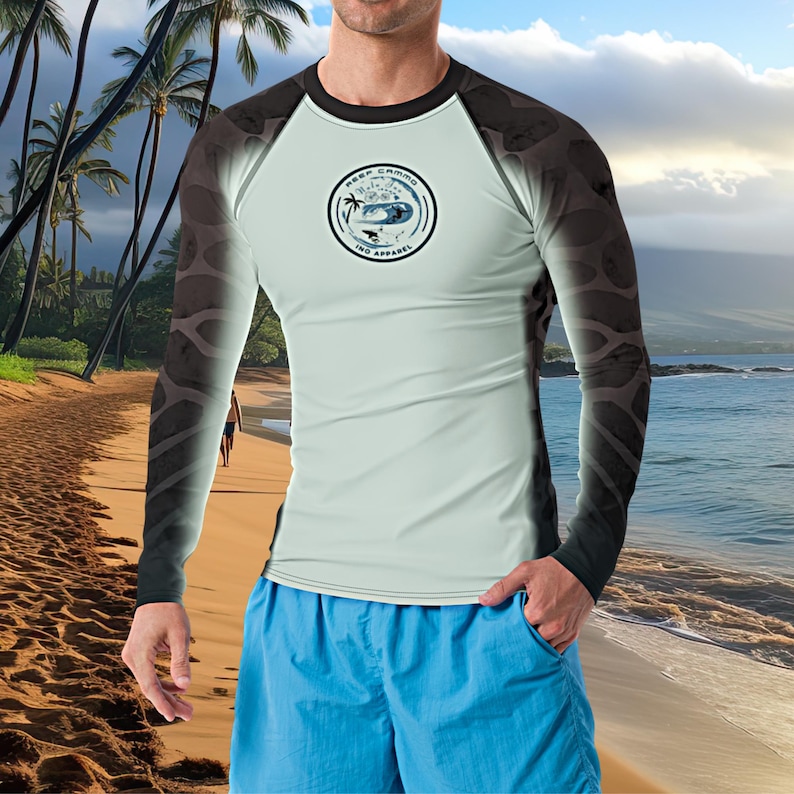 Reef Camo Rashguard – UPF 50+ Long Sleeve Swim Shirt for Surfing ...