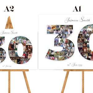 Digital Photo Collage Birthday Sign. Custom-made Birthday Sign. Choose ...