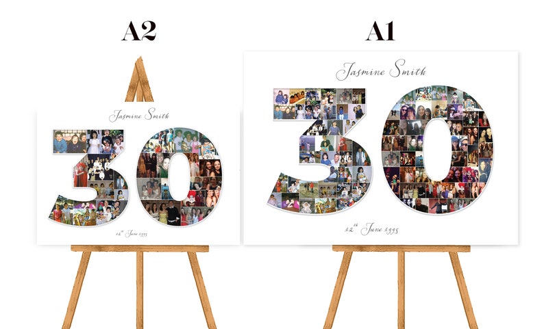 Digital Photo Collage Birthday Sign. Custom-made Birthday Sign. Choose ...