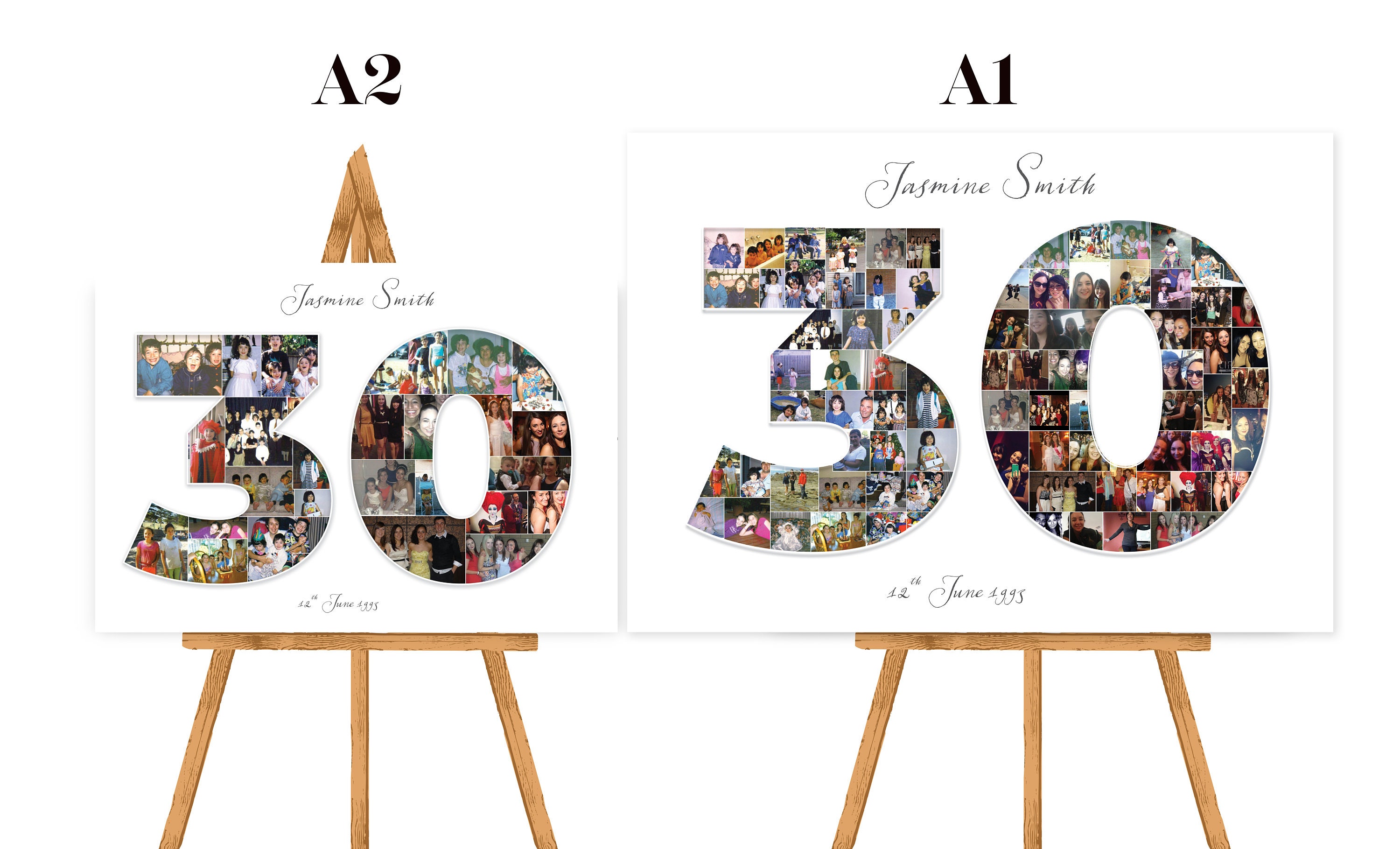 Digital Photo Collage Birthday Sign. Custom-made Birthday Sign. Choose ...