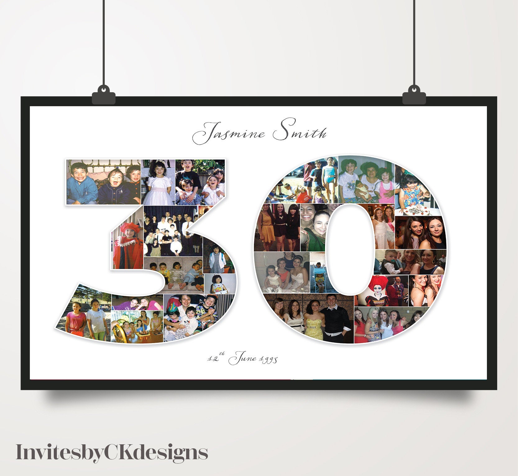 Digital Photo Collage Birthday Sign. Custom-made Birthday Sign. Choose ...