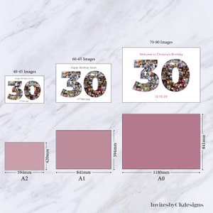 Personalized Photo Collage Birthday Sign - Custom-made Any Age Birthday ...