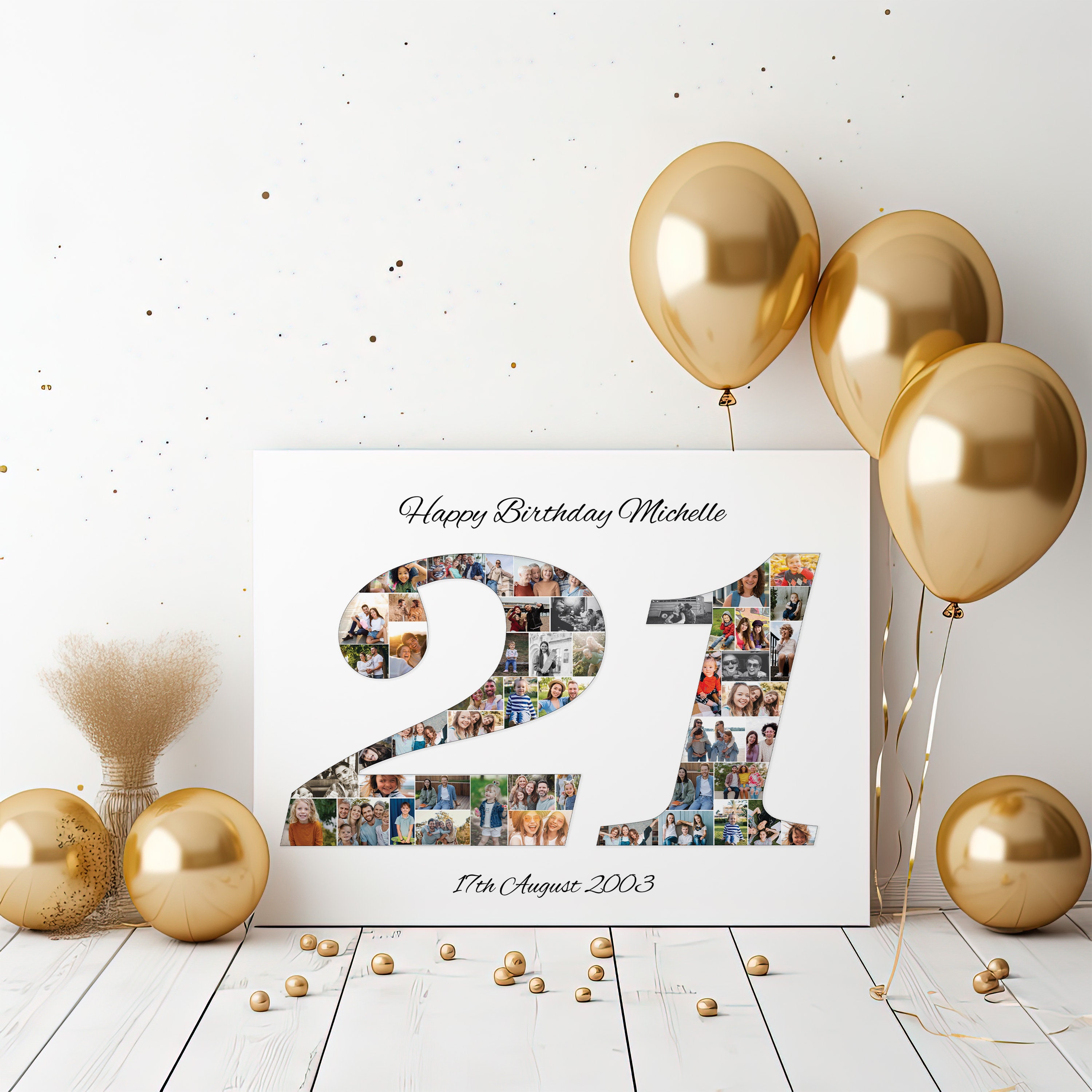 Number Photo Collage Board. Birthday/anniversary. Custom-made Poster ...