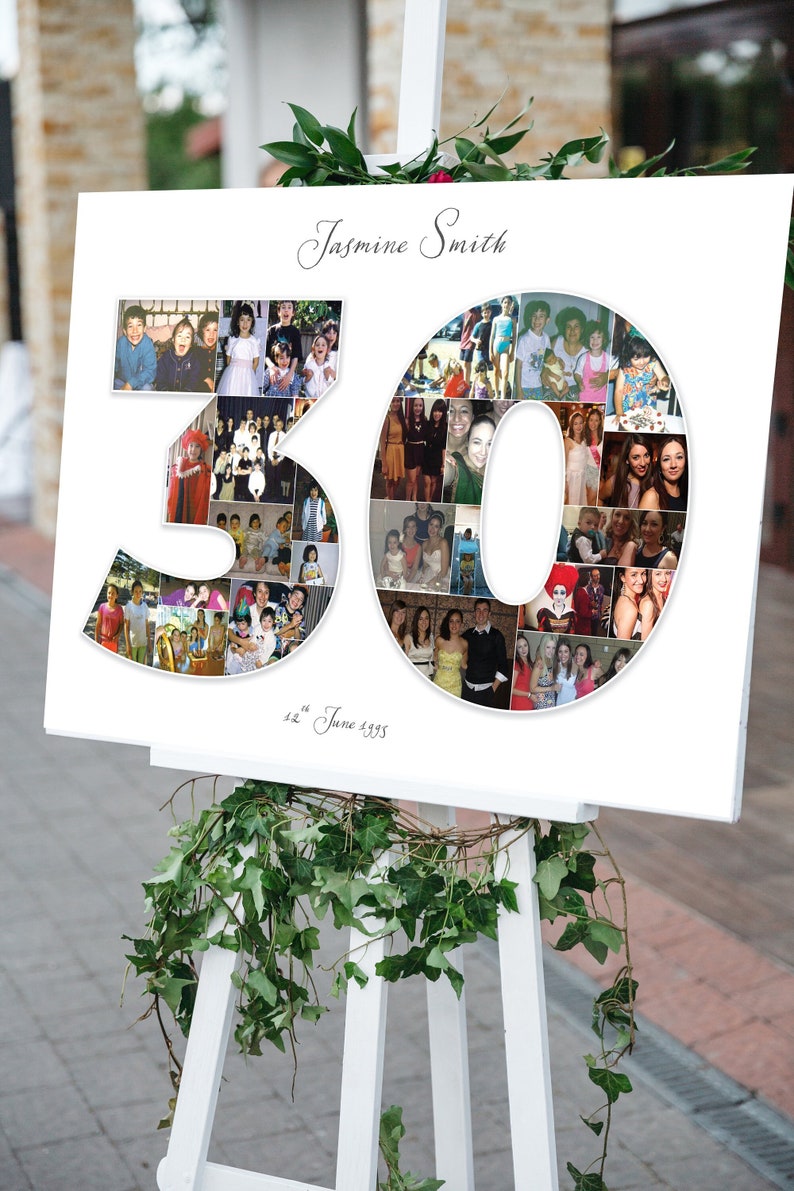 Digital Photo Collage Birthday Sign. Custom-made Birthday Sign. Choose ...