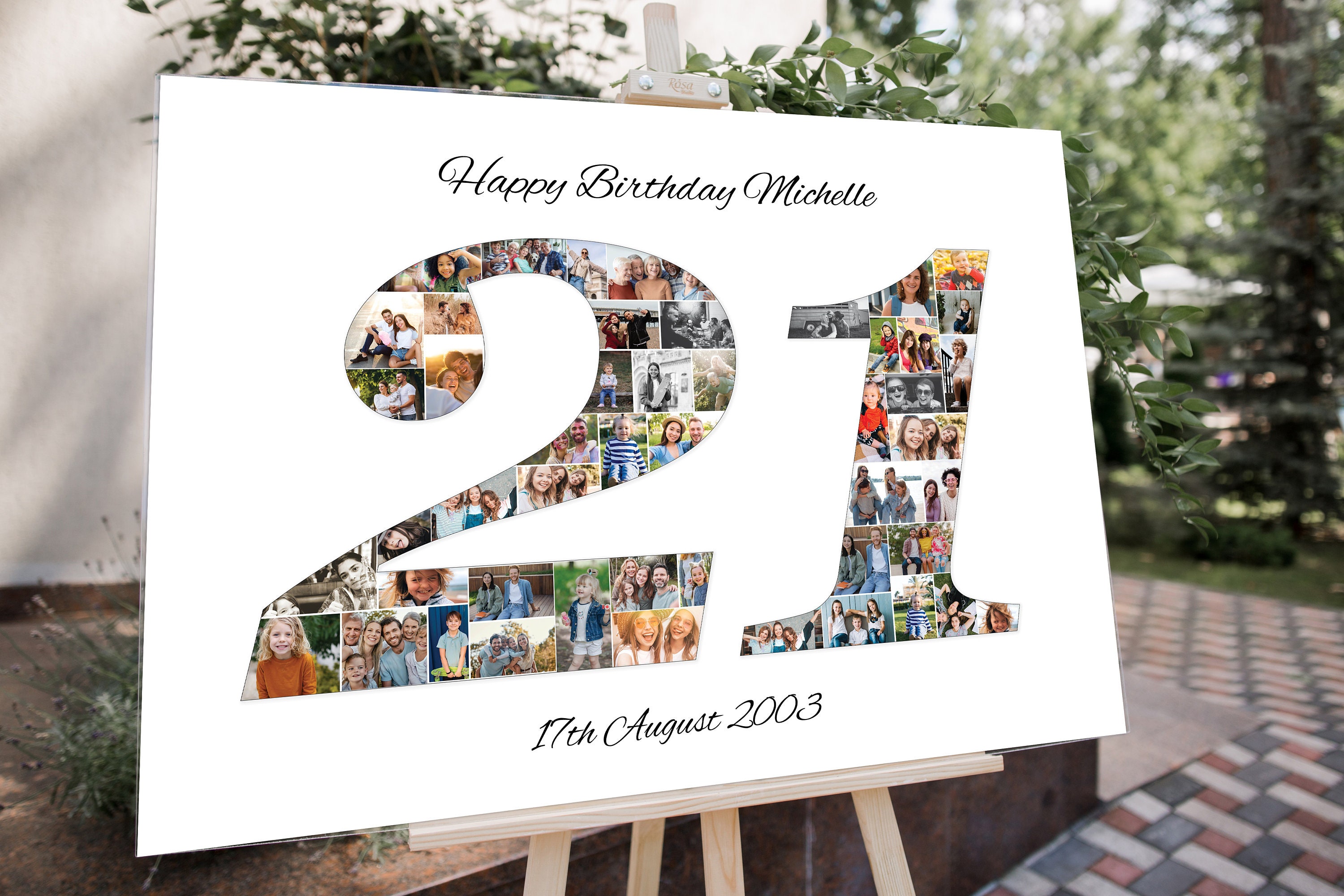 Number Photo Collage Board. Birthday/anniversary. Custom-made Poster ...