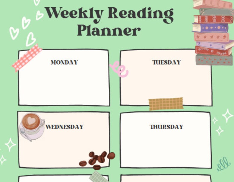 Printable Weekly Reading Log - Etsy