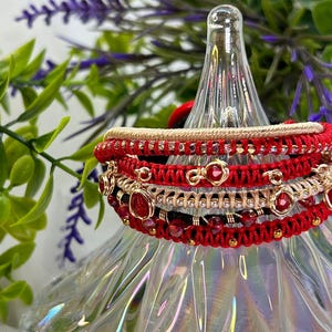 Handmade Red Button Bracelet – Multilayer Design With Gold Hematite - Etsy