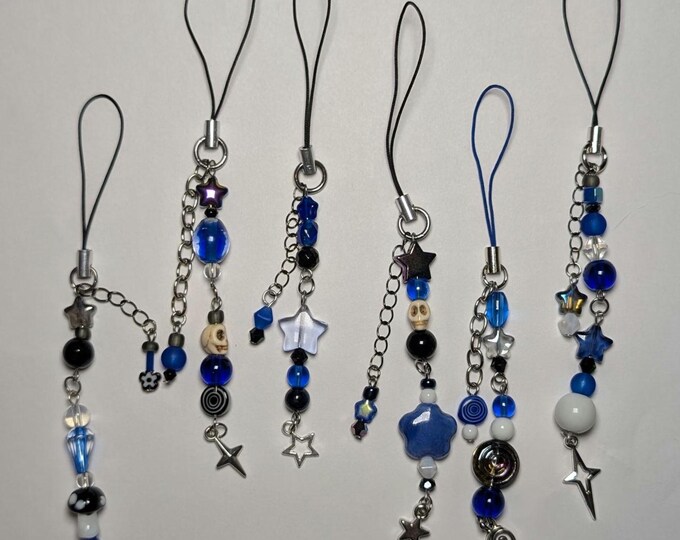 Dark Blue and Black Goth Phone Charms - Etsy
