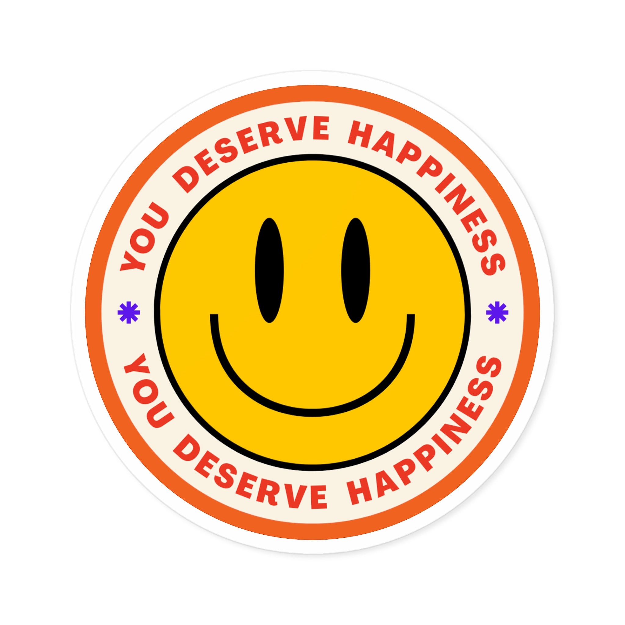 Smiley Face Happiness Round Stickers - Etsy