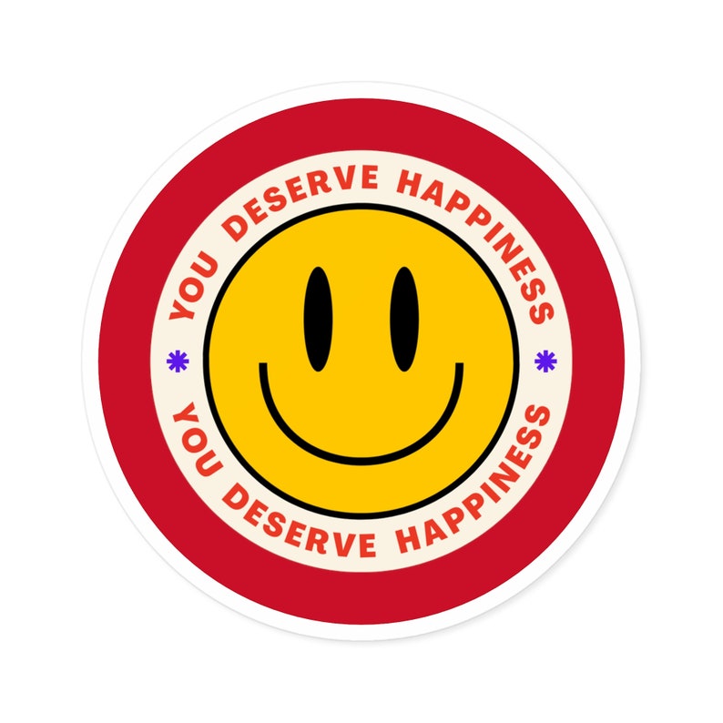 Smiley Face Happiness Round Stickers - Etsy