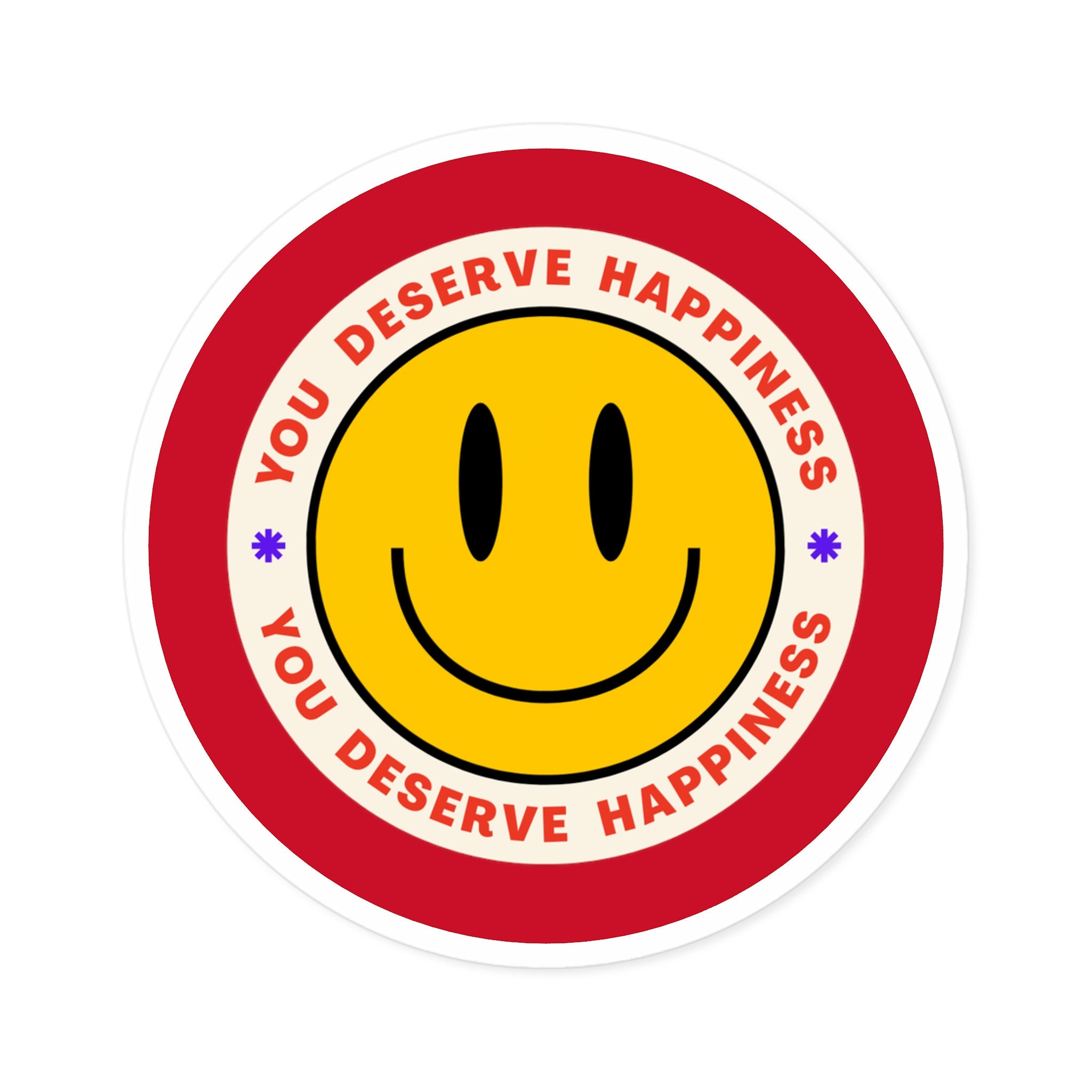 Smiley Face Happiness Round Stickers - Etsy