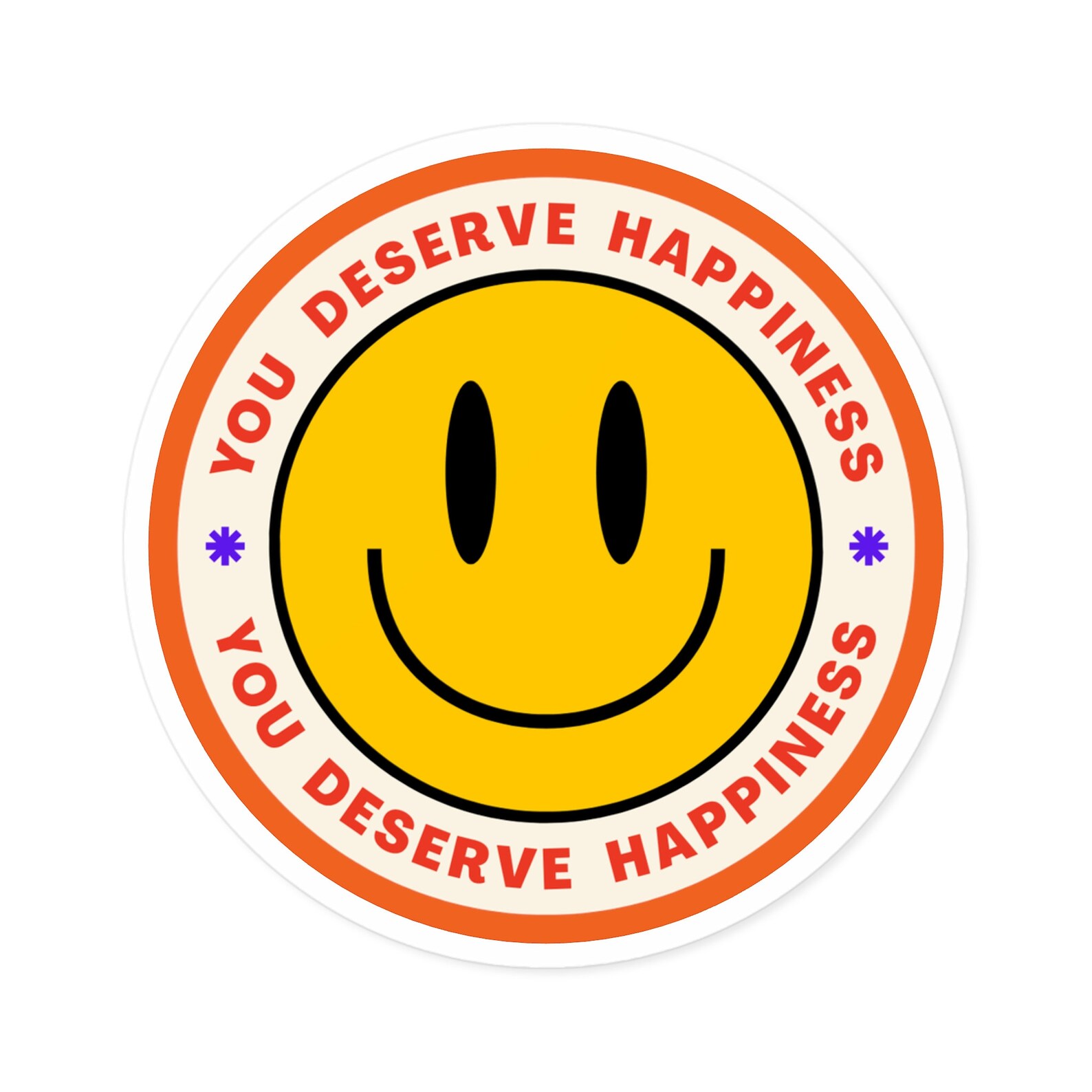 Smiley Face Happiness Round Stickers - Etsy