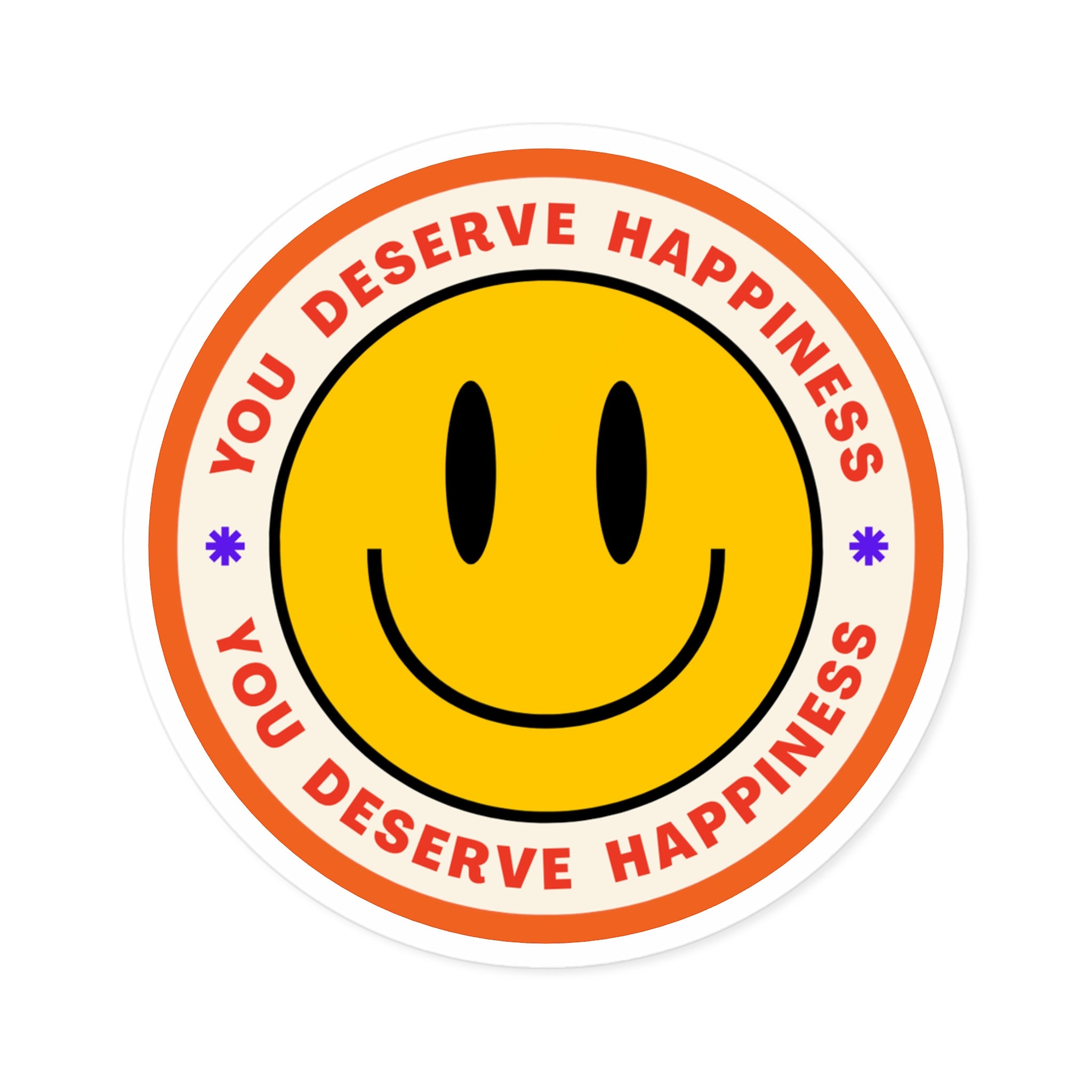 Smiley Face Happiness Round Stickers - Etsy