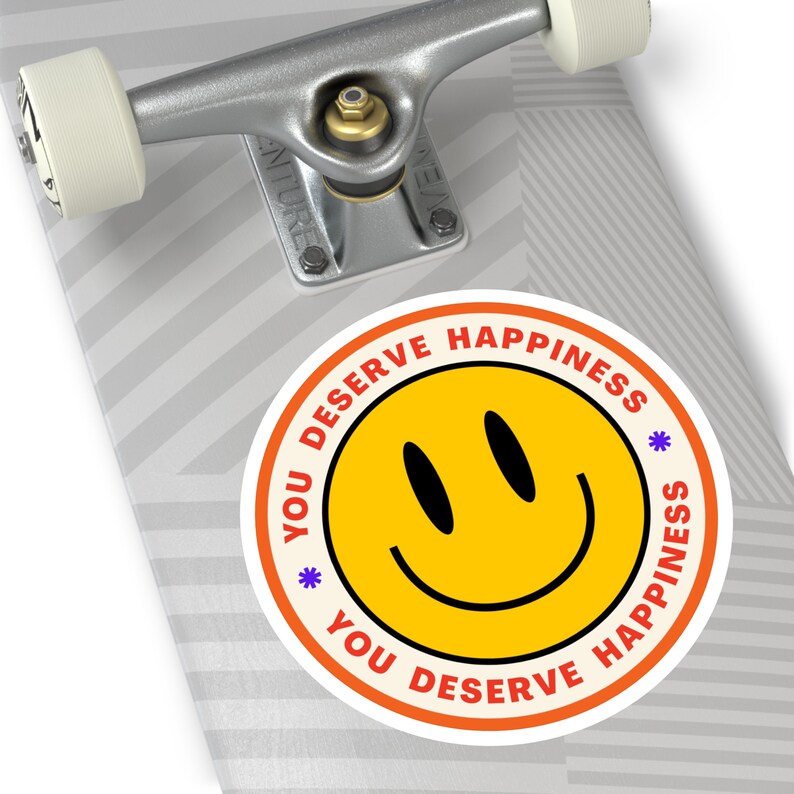 Smiley Face Happiness Round Stickers - Etsy