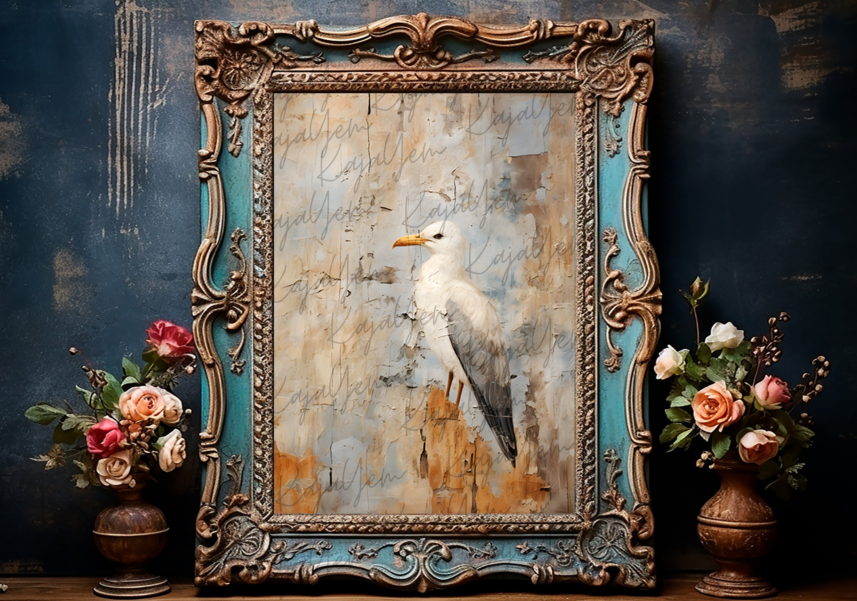 Albatross Old Abstract Oil Painting Print Poster Large Wall Decor Old ...