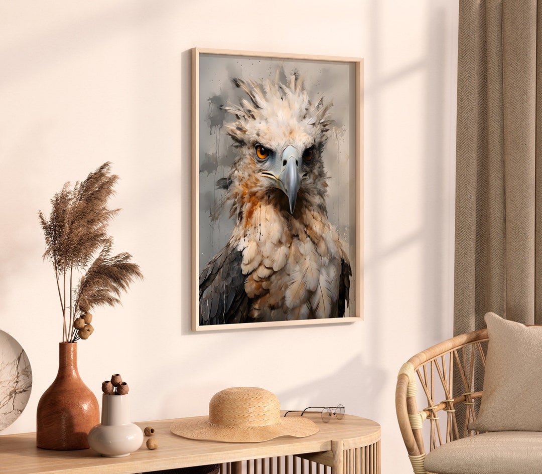 Harpy Eagle Vintage Poster Print Oil Painting Large Old Art Aged ...