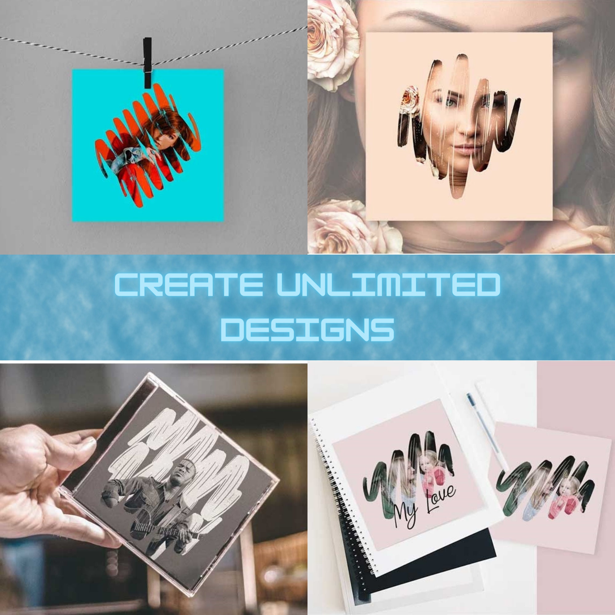 Canva Brush Stroke Frames 8 Editable Canva Frames Canva Frames Custom ...