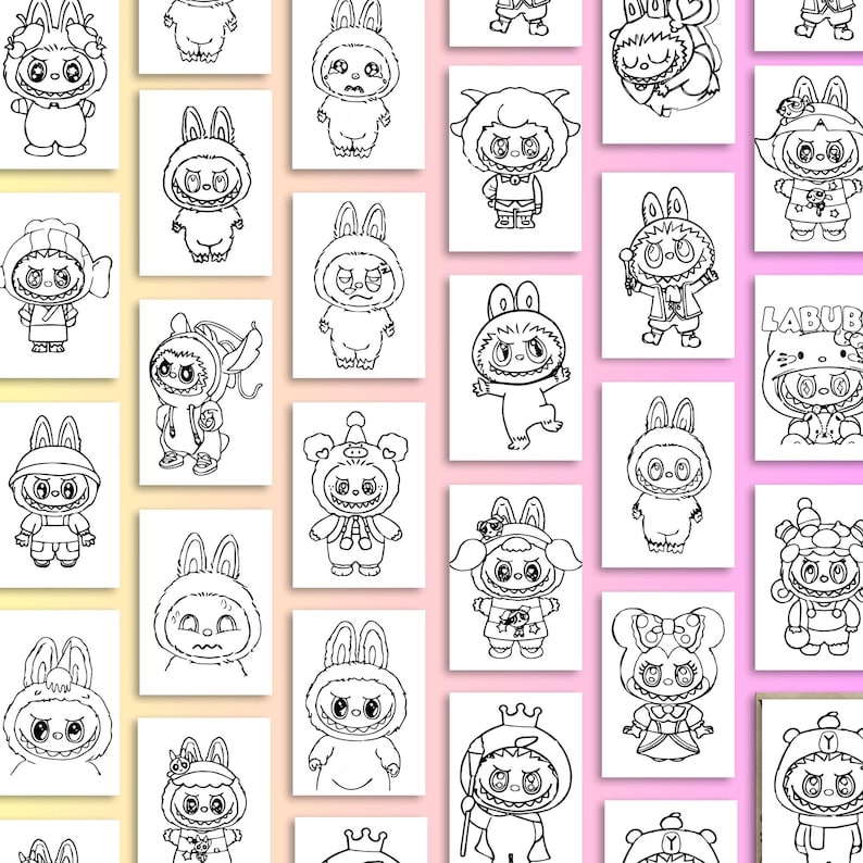 Labubu Coloring Pages | 70+ Unique Designs | Digital Download | Print ...