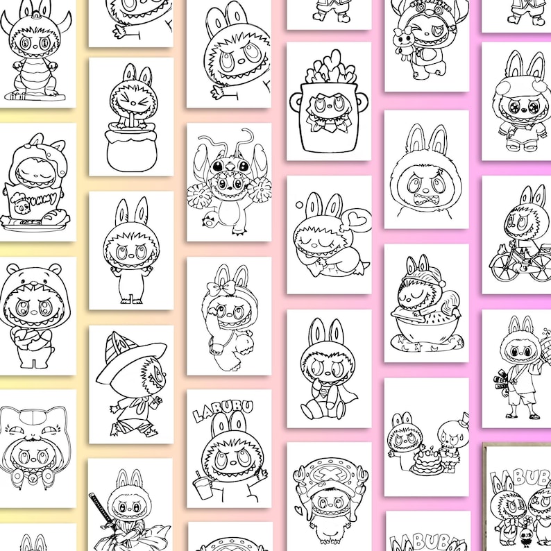 Labubu Coloring Pages | 70+ Unique Designs | Digital Download | Print ...