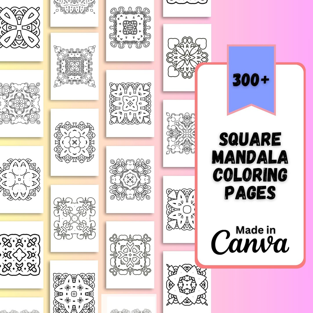 Square Mandala Coloring Pages | 300+ Unique Designs | Digital Download ...