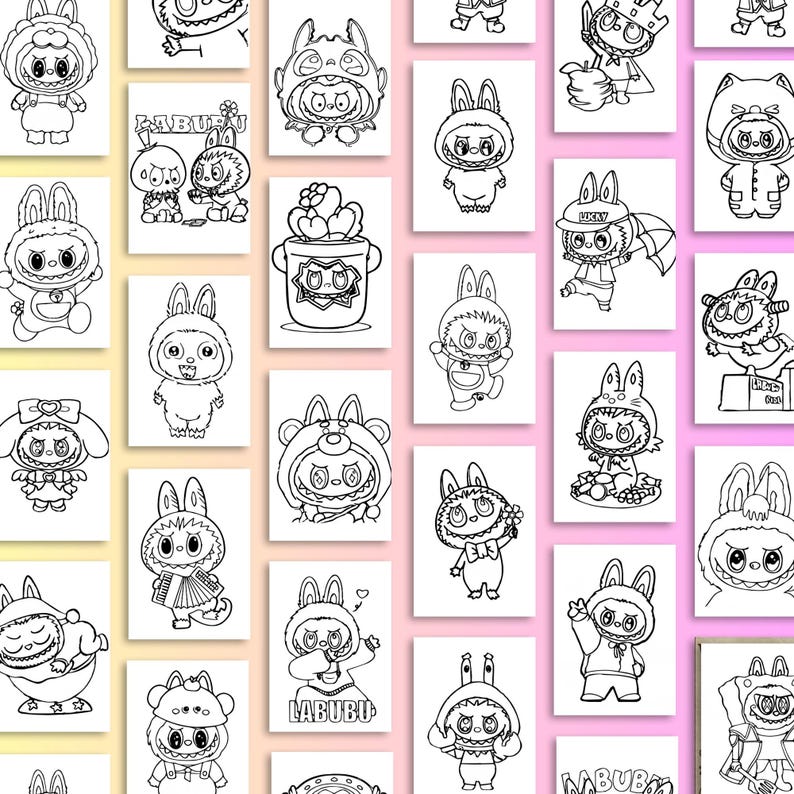 Labubu Coloring Pages | 70+ Unique Designs | Digital Download | Print ...