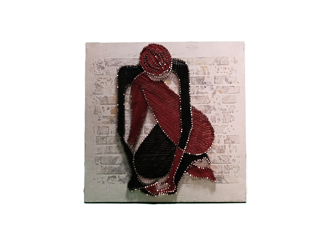 Sitting Woman String Art Table String Art Wall Art - Etsy