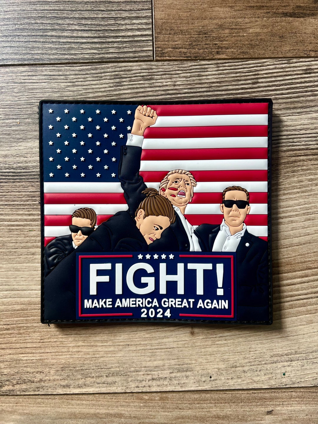 Donald Trump - Fight - 5” PVC Patch W/ Velcro Backing - Funny Meme ...