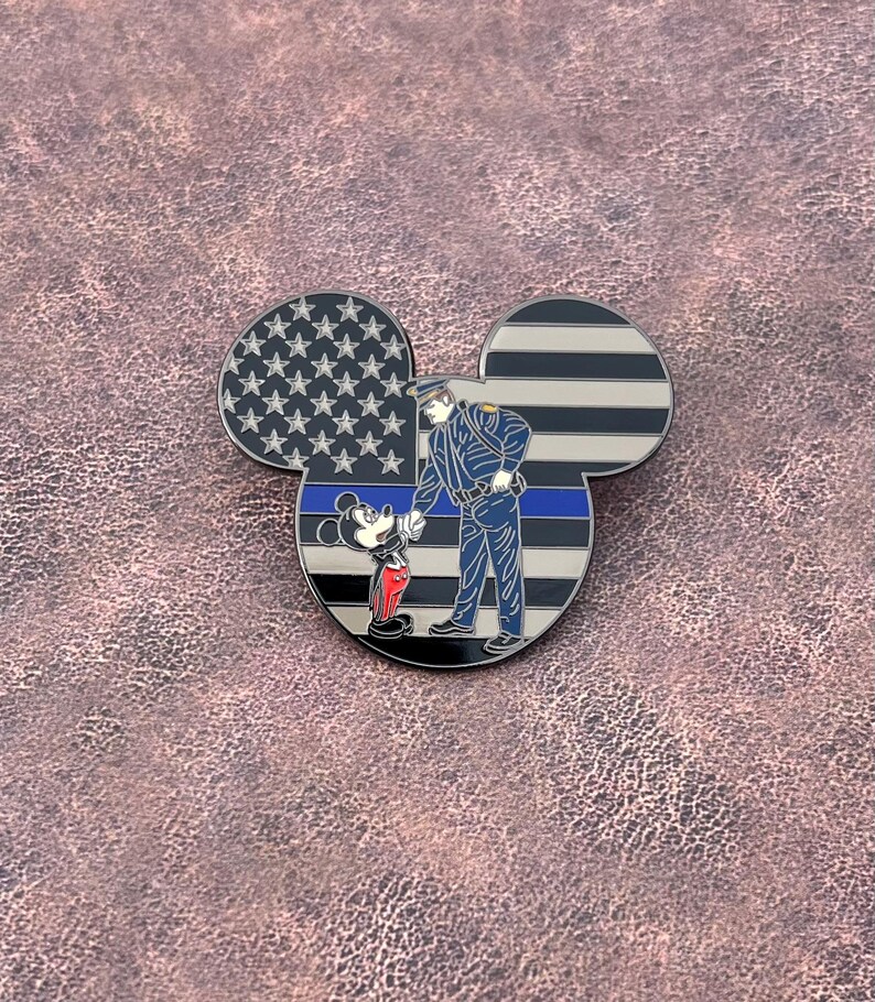 Mickey Mouse Thin Blue Line Police Pin 2 Collectible Walt Disney World ...