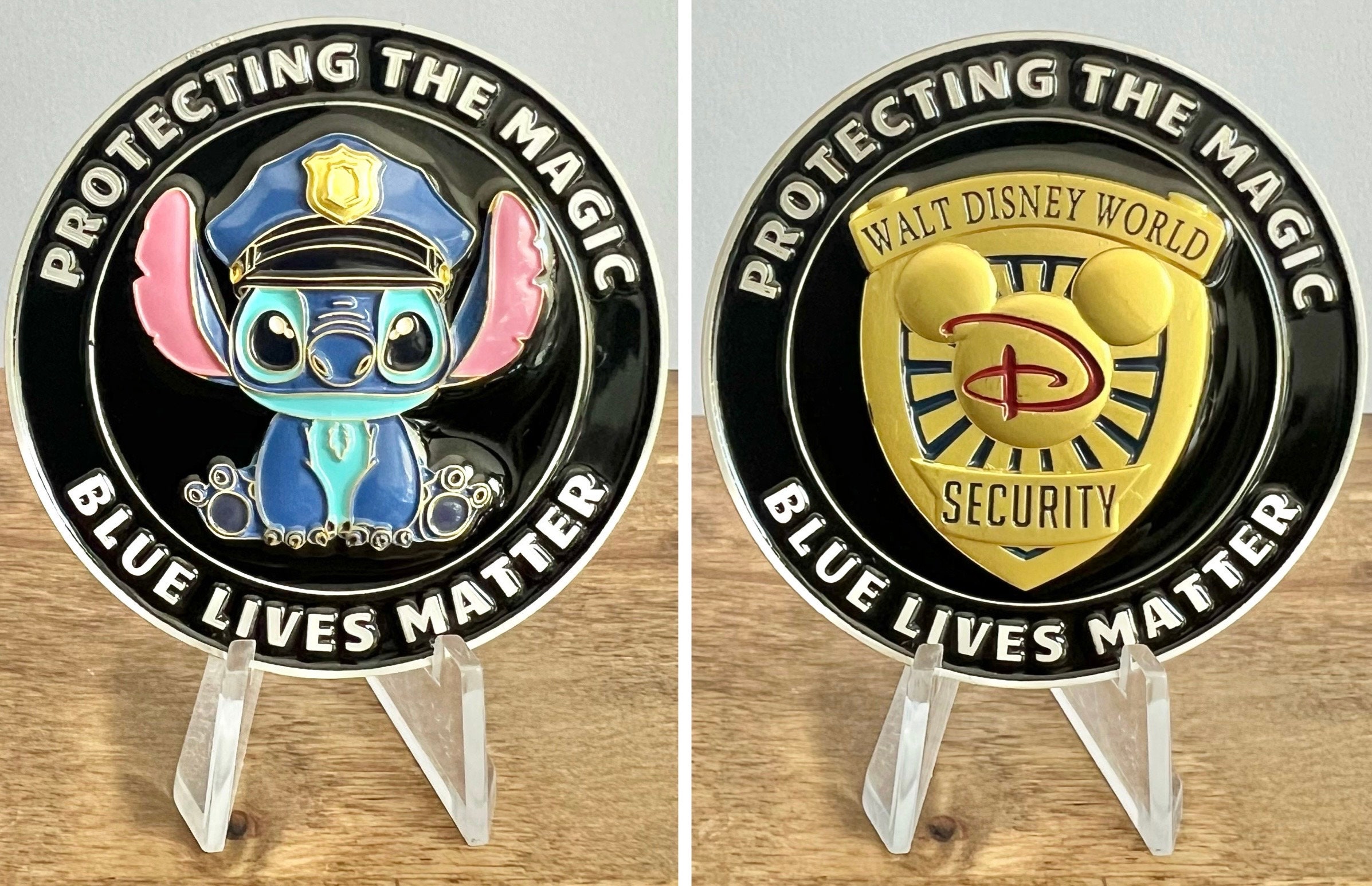 Walt Disney World Security Stitch Challenge Coin Unofficial Blue Lives ...