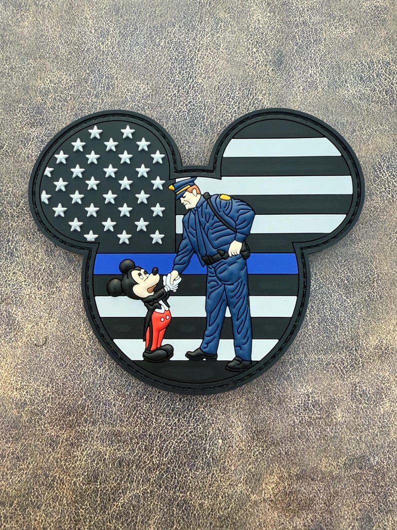 Mickey Mouse Police Officer Walt Disney World PVC Patch - Thin Blue ...