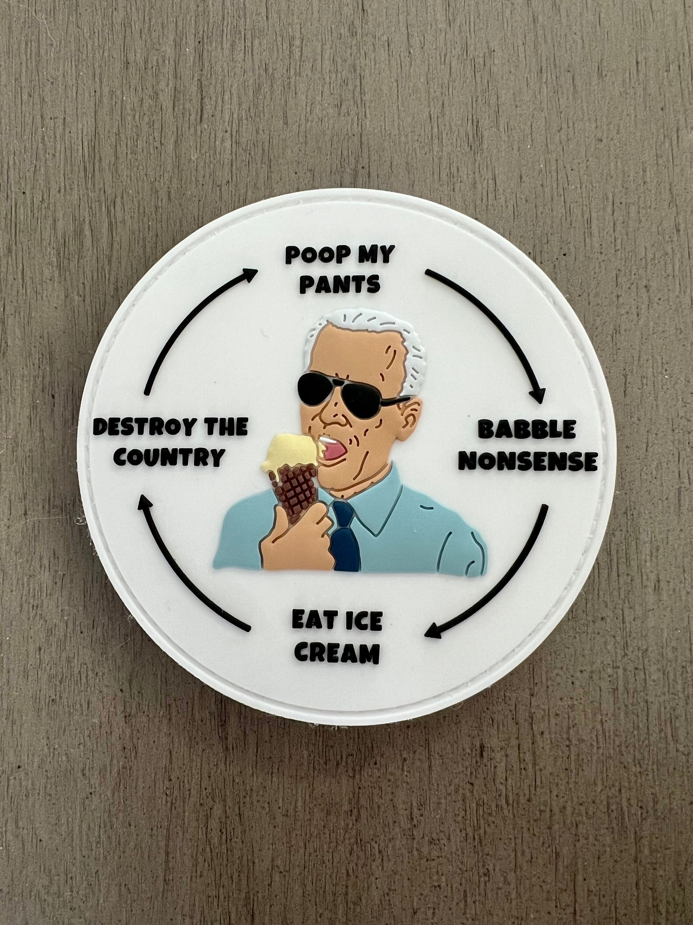 Joe Biden Meme Patch - POTUS - PVC Patch W/ Velcro Backing - 3.5” Round ...