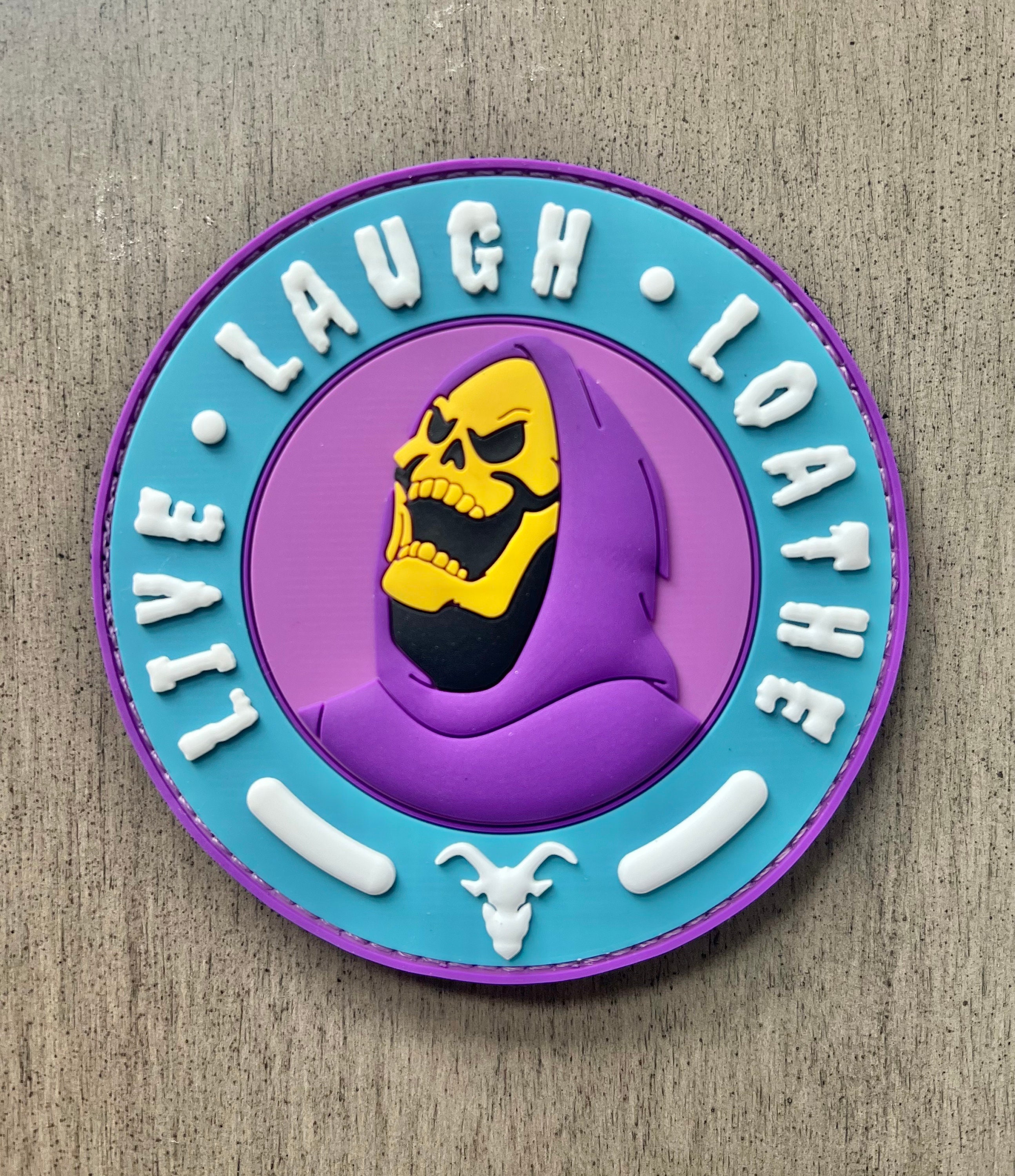 Live Laugh Loathe Patches Skeletor Patch PVC Patch W/ Velcro Backing 3. ...