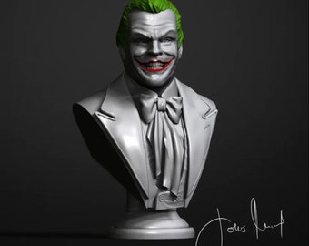 Joker Bust STL Model for 3D Printing 3D Printable Joker Bust 3D Print ...