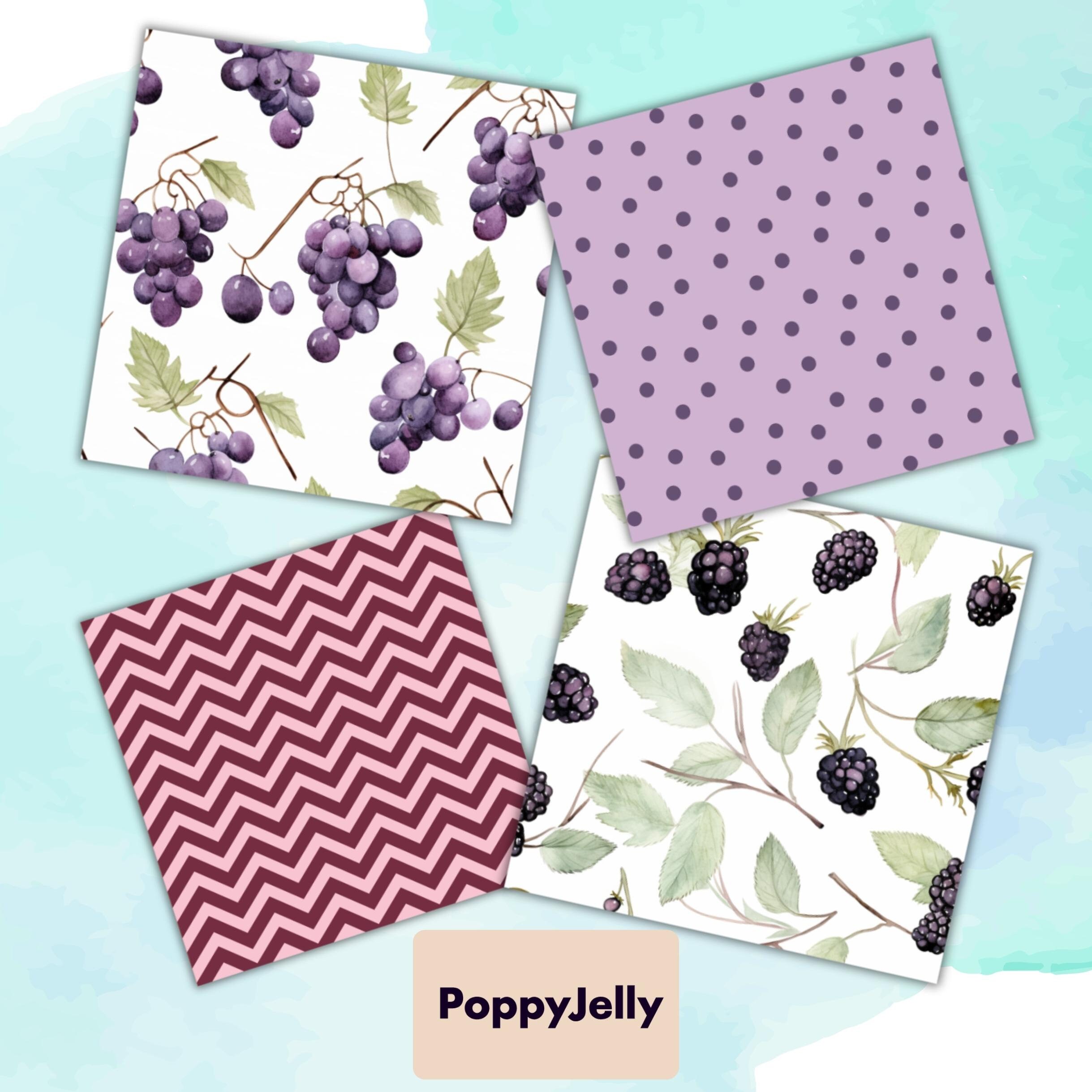 Digital Paper Fruits Watercolor | Seamless Digital Patterns | Berries ...
