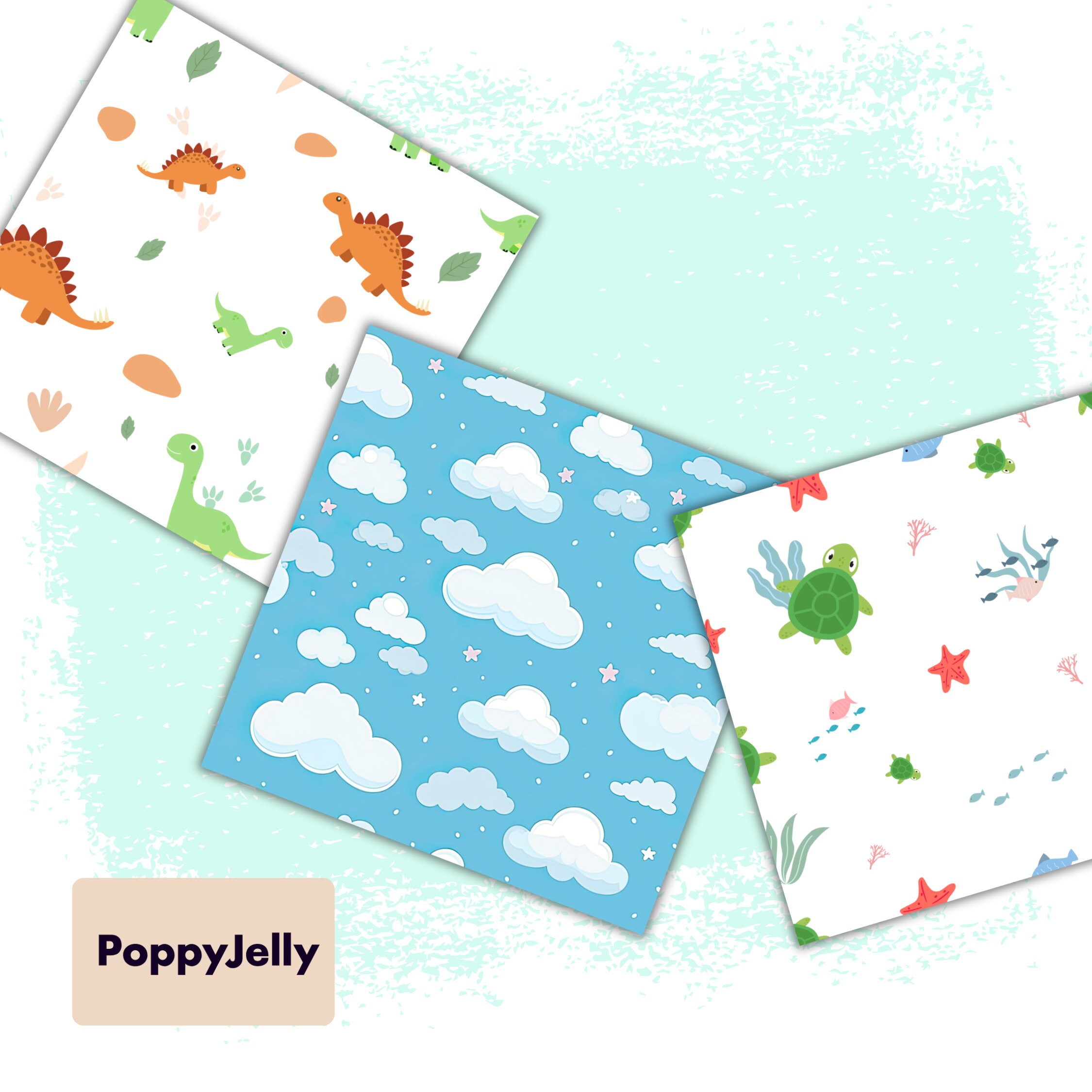 Digital Paper Little Baby Boy Seamless Digital Patterns Scrapbook Paper ...