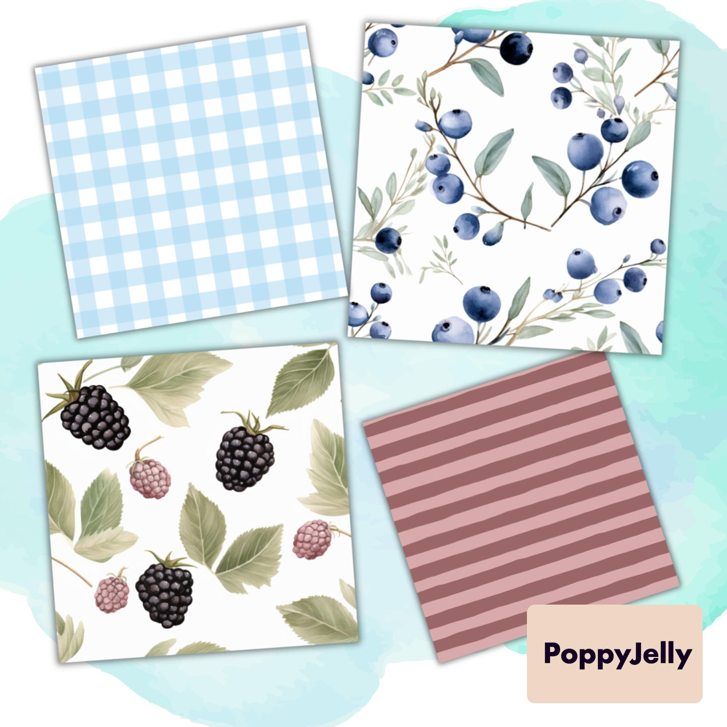 Digital Paper Fruits Watercolor | Seamless Digital Patterns | Berries ...
