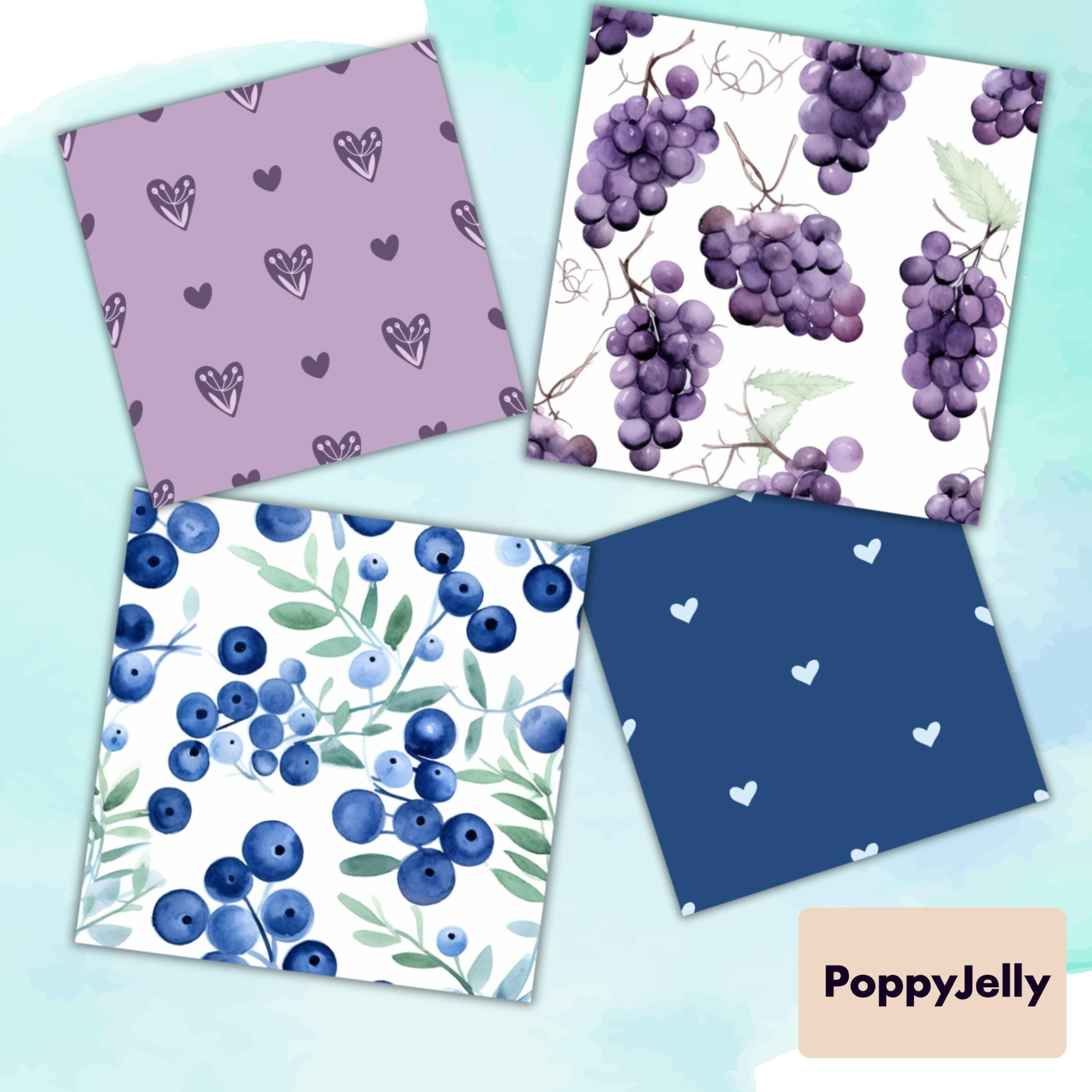 Digital Paper Fruits Watercolor | Seamless Digital Patterns | Berries ...