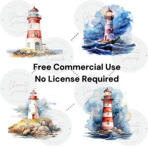 Watercolor Lighthouse Clipart Nautical PNG Coastal Beacons Graphics ...