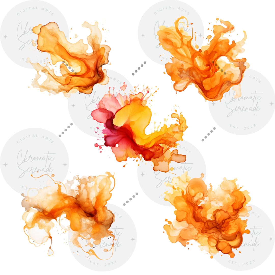 Fall Watercolor Splashes Color Splash Clipart PNG Paint Splatter ...