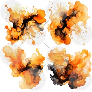 Watercolor Color Splash Clipart PNG Paint Splatter Clipart Alcohol Ink ...