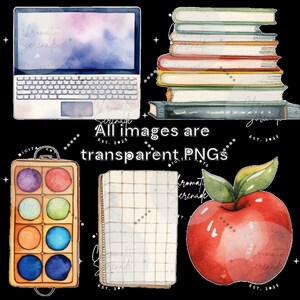 Watercolor School Clipart Back to School Clipart Chalkboard Clipart for ...